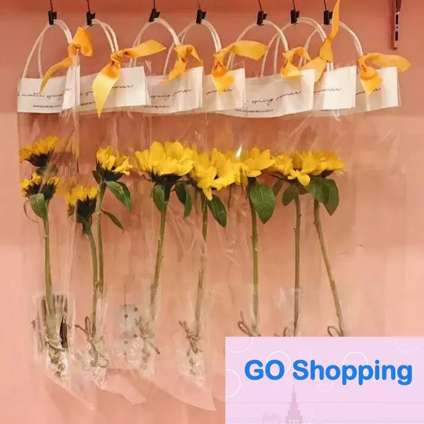 DHgate.com:Transparent PVC Handbag Flower Packing Gift Bag Small ...