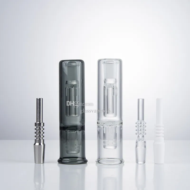 Nectar Collector Dab Straw Kit: Glass Bubbler With 14mm Titanium Quartz ...
