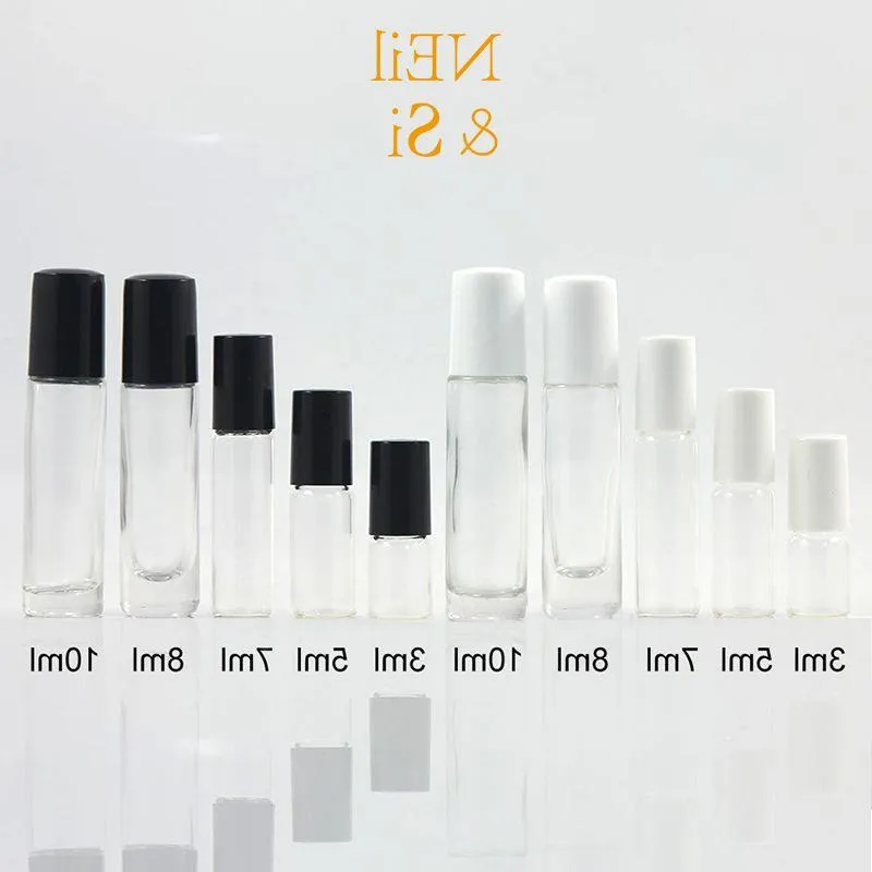 Kostenloser Versand 3 Ml/5 Ml/7 Ml/10 Ml Transparente Glas Parfüm Roller Flasche Kosmetik Bilden ...