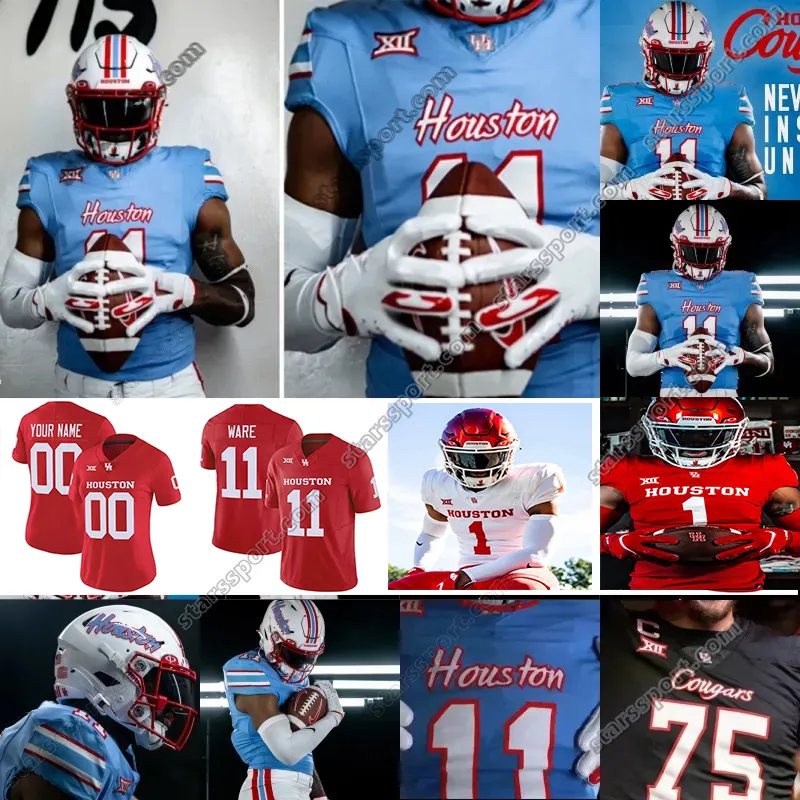 College Football Jerseys Houston Cougars Oilers Inspired: Keenum ...
