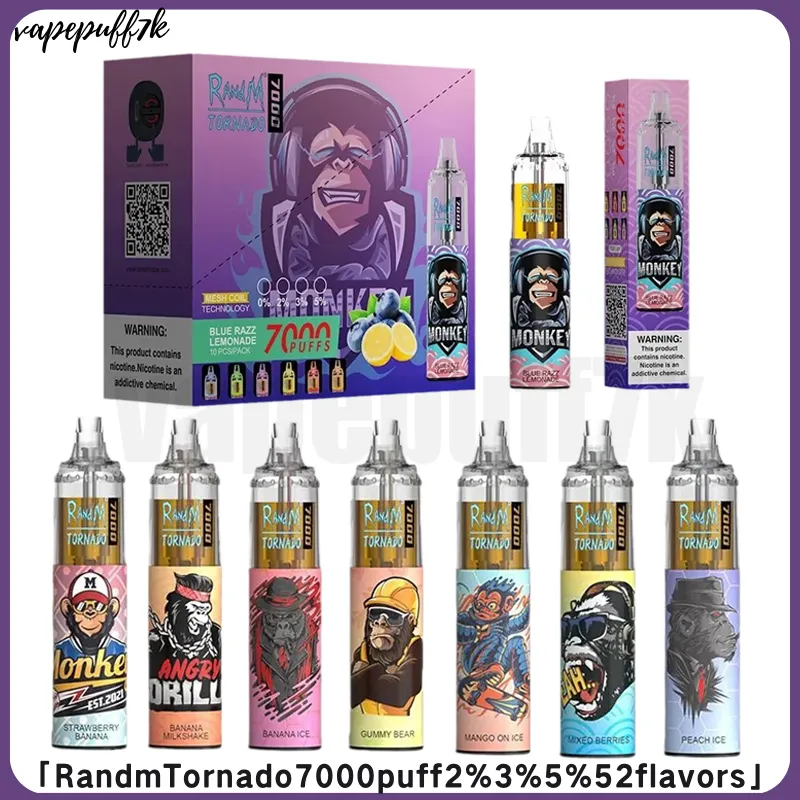 RandM Tornado 7000 Puff 7k Disposable Vapes Mesh Coil Rechargeable Pod ...