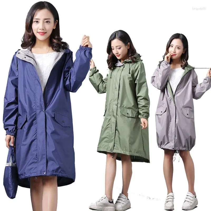 Women's Long Waterproof Hiking Raincoat - Lightweight, Breathable ...
