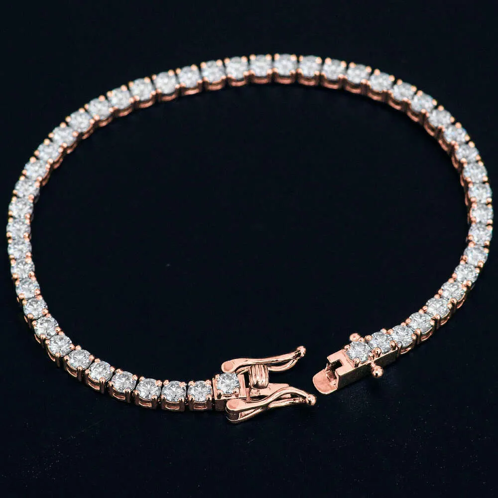 3mm 10k Real Gold Rose Gold Man Luxury Hip Hop Jewelry D Moissanite