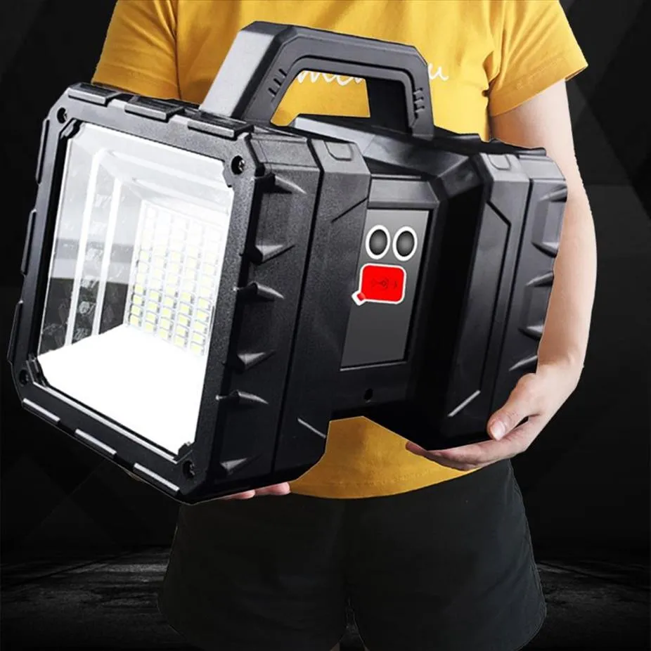 Super Bright Rechargeable LED Searchlight: 60W Dual Head Spotlight ...