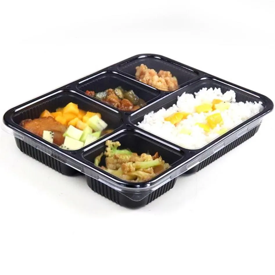 DHgate.com:Five-Grid Four-Bento Disposable Takeout Containers with Lids ...