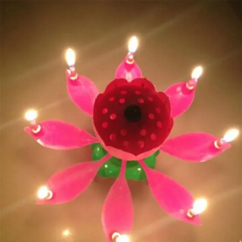 DHgate.com:Rotating Lotus Flower Music Candles, Birthday Party ...