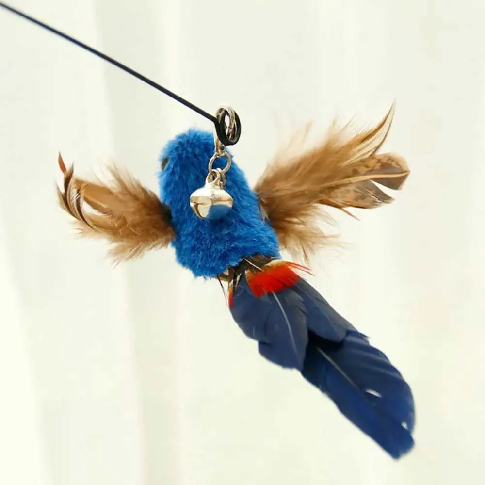 Colorful Simulated Bird Plush Cat Toy on a Stick with Suction Cup Base ...