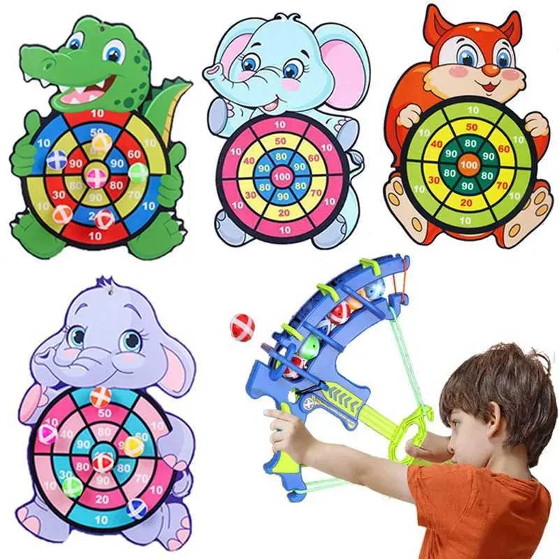 Kids Dart Board Game with Animals, Includes 6 Sticky Balls, Indoor ...