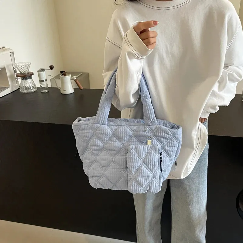Large Capacity Quilted Tote Bag - Premium Puffer Handbag for Work ...