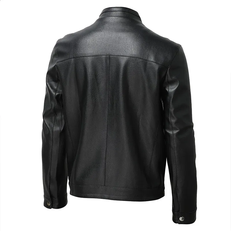 Mens Leather Bike Leather Jackets Windproof Stand Collar Mens Leather Bike Leather Jackets Windproof Stand Collar