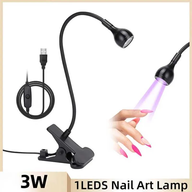 Portable USB Mini UV LED Nail Lamp - 360° Adjustable Gel Nail Polish ...