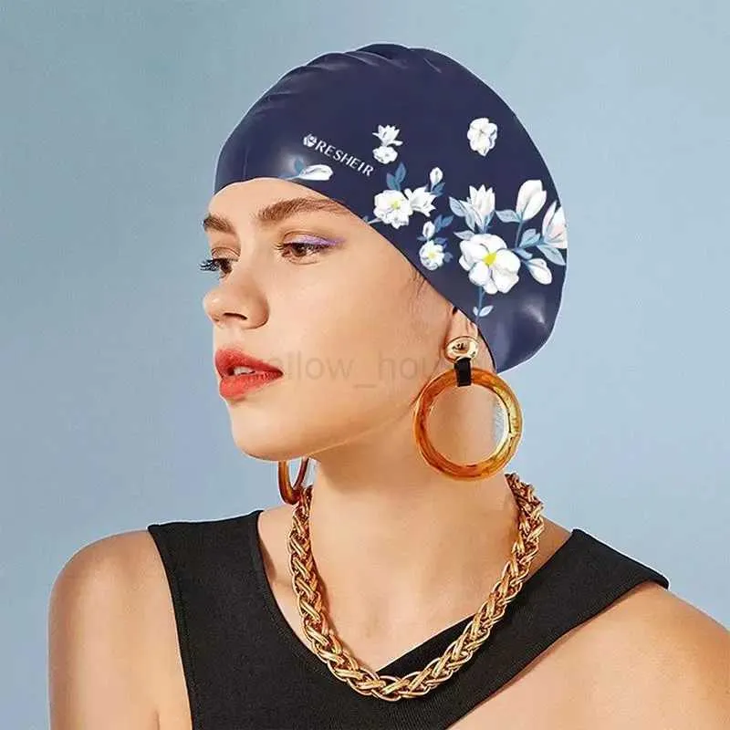DHgate.com:Waterproof Elastic Silicone Swim Cap for Women with Long ...