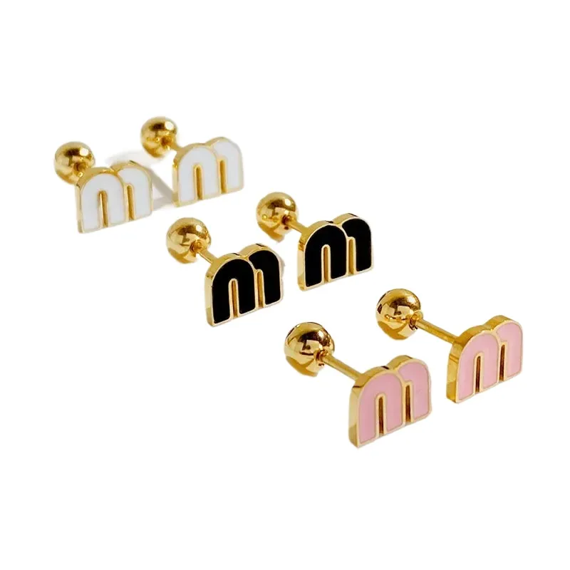 Brand Stainless Steel Letter M Earrings For Women ... From ...
