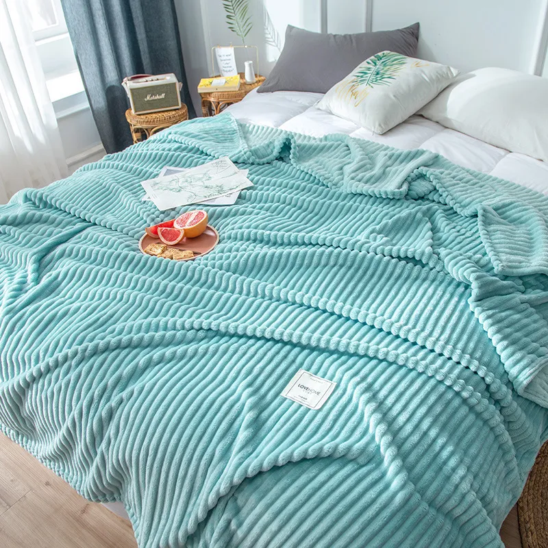Solid FOGOMOVE designer Blanket for Beds Yellow Color Soft Warm 300GSM ...