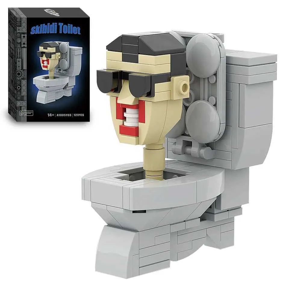 Skibidi Toilet Wooden Building Blocks Set Audio And Camera Man Figures ...