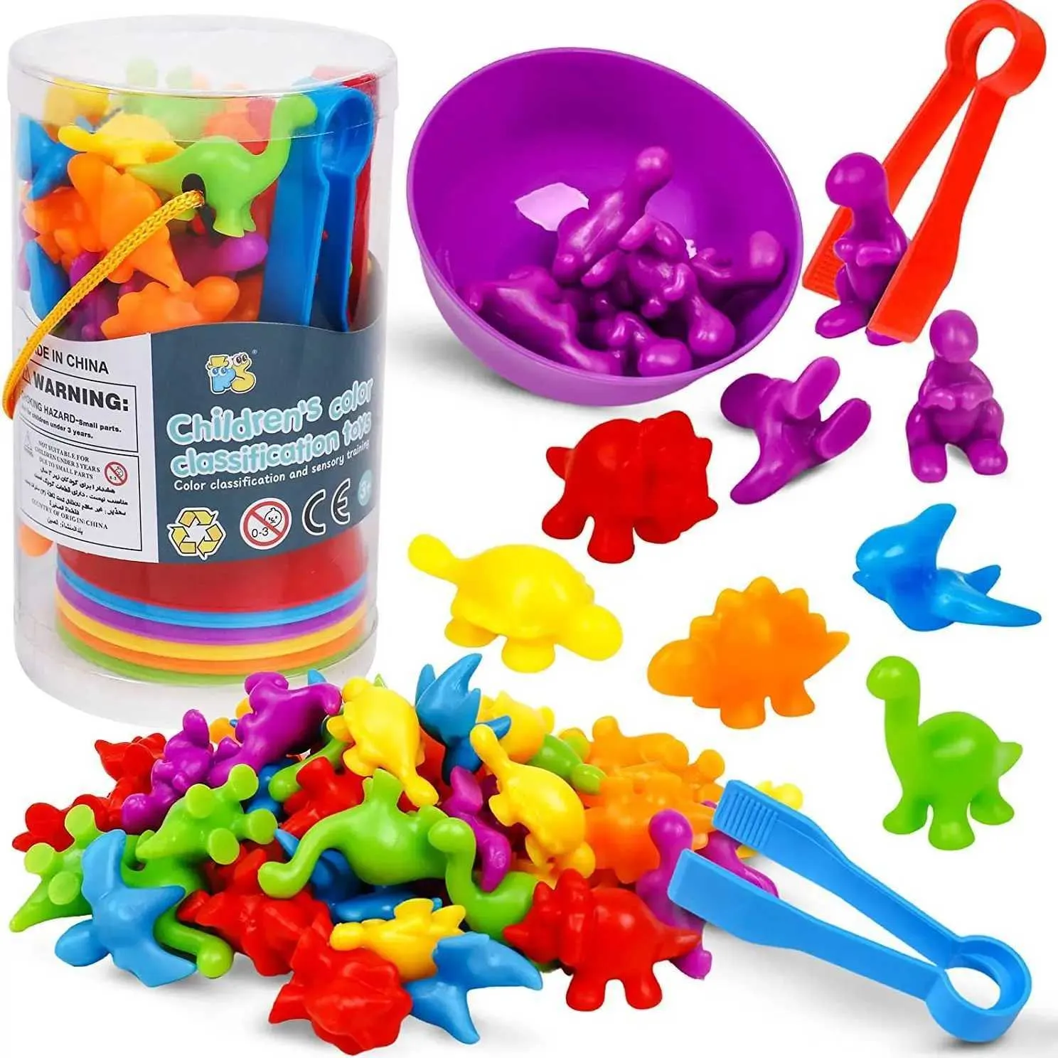 Rainbow Animal Matching Game: Montessori Sensory Puzzle for Fine Motor ...