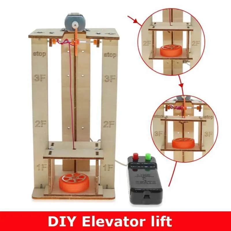 DIY Electric Remote Control Lift Elevator Model Kit Science Experiment ...