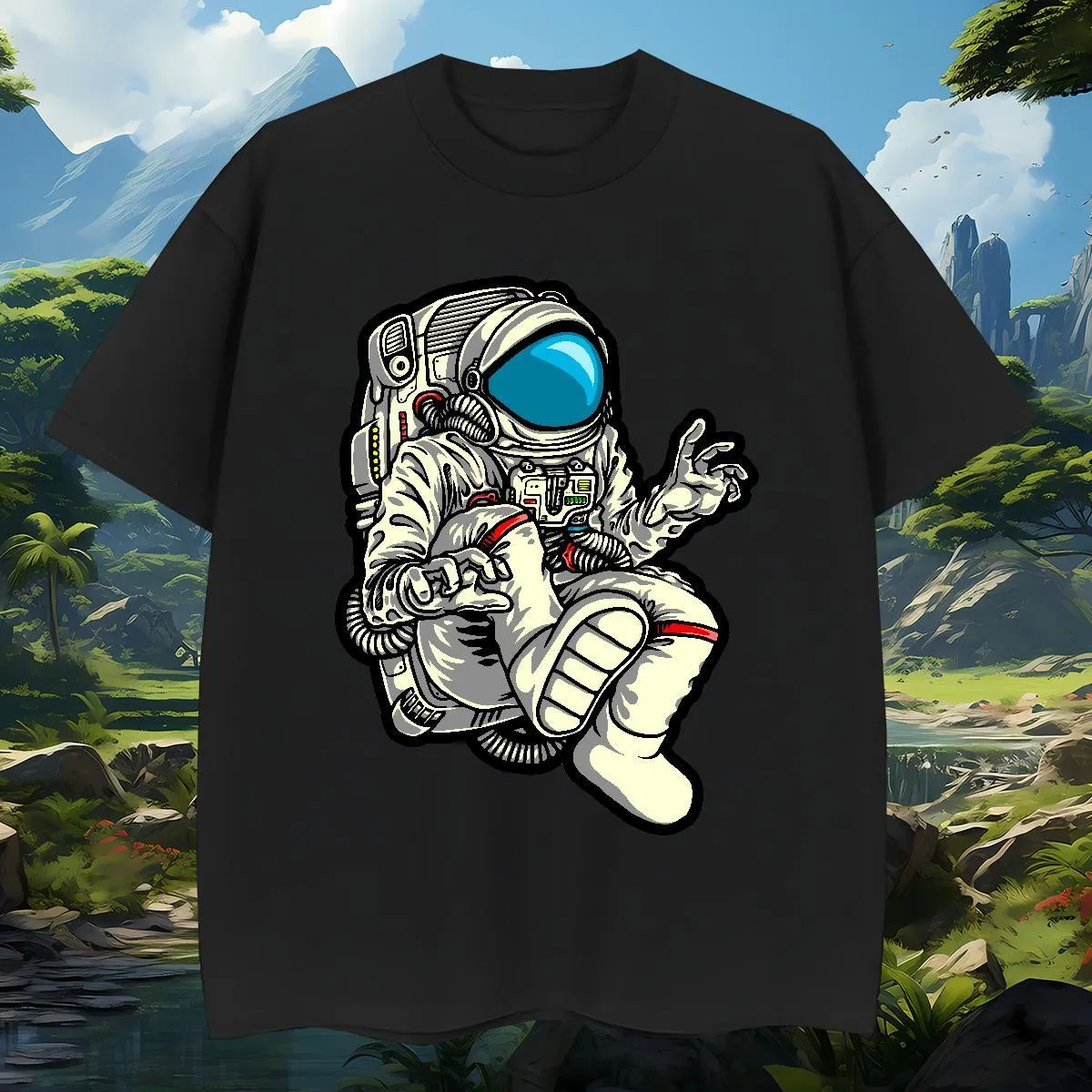 Cosmonaut T-Shirt: Breathable Cotton Anime Tees for Men, 230g from ...