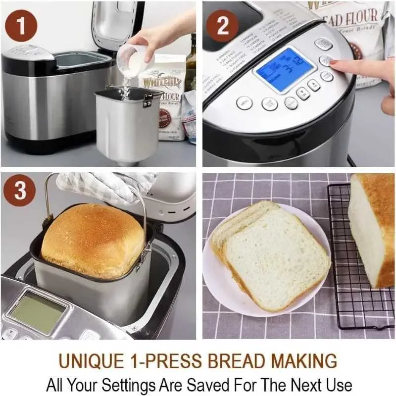 DHgate.com:29-in-1 Smart Bread Maker: Gluten-Free, 2LB/1.5LB/1LB Bread ...