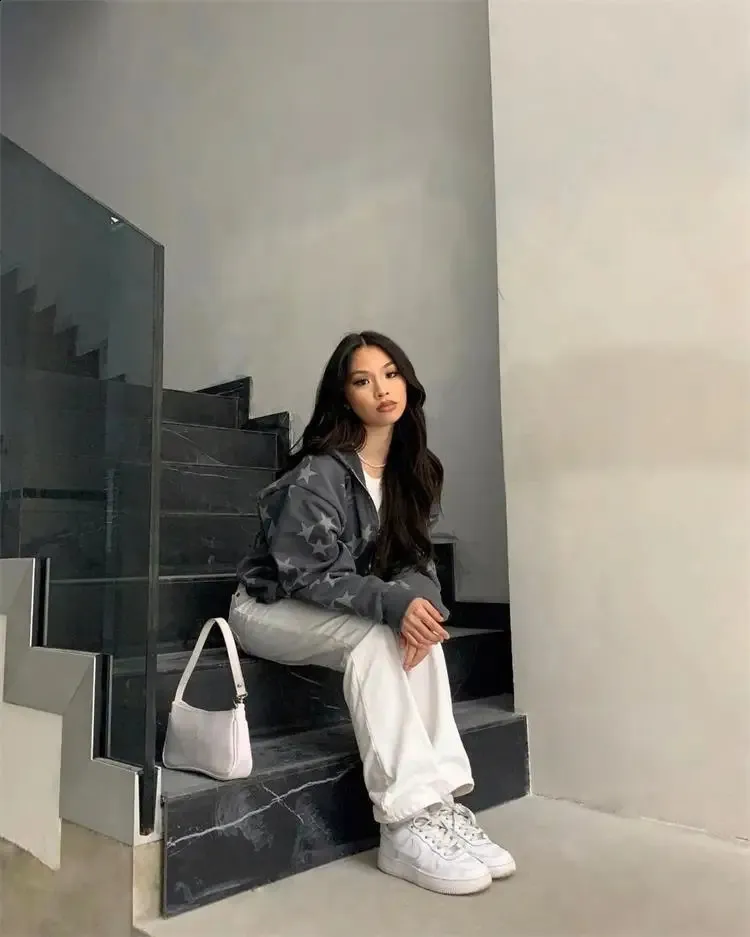 Y2k Zip-Up Hoodie: Trendy Womens Streetwear, Fashionable & Comfortable ...