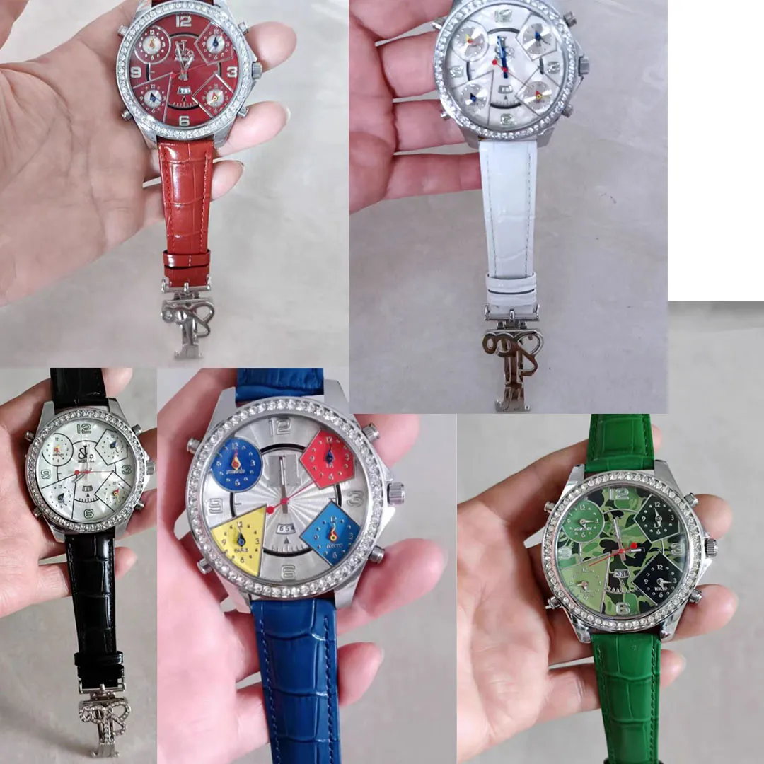 Rhinestone Couple Watch Leopard Print Fashion Hip Hop Wristwatches From ...