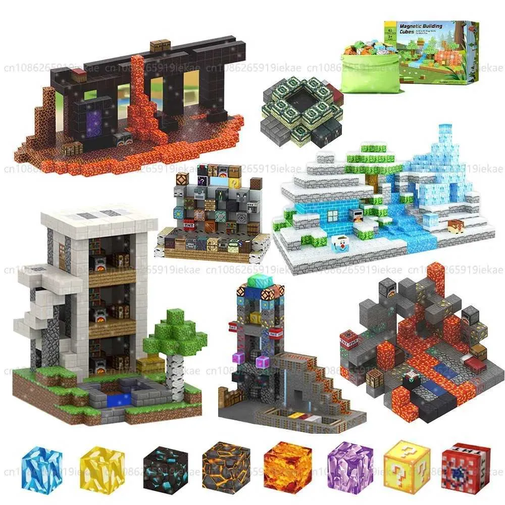 Magnetic Building Blocks Toys: Cube Magnet World Set For Creative Kids ...