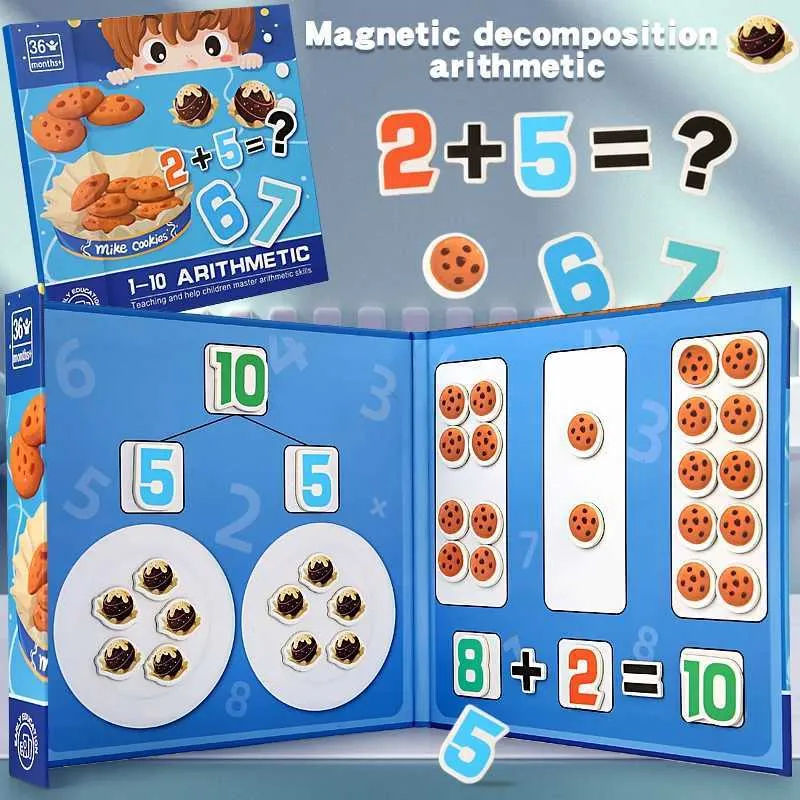 Montessori Math Toys: Wooden Number Decomposition Puzzle Board for Kids ...