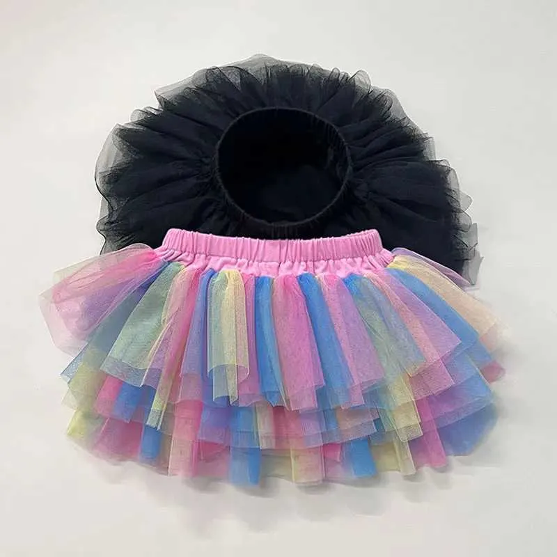 Super Cool Tutu for Girls' Summer Rock Skiing - Black Rainbow Gauze ...