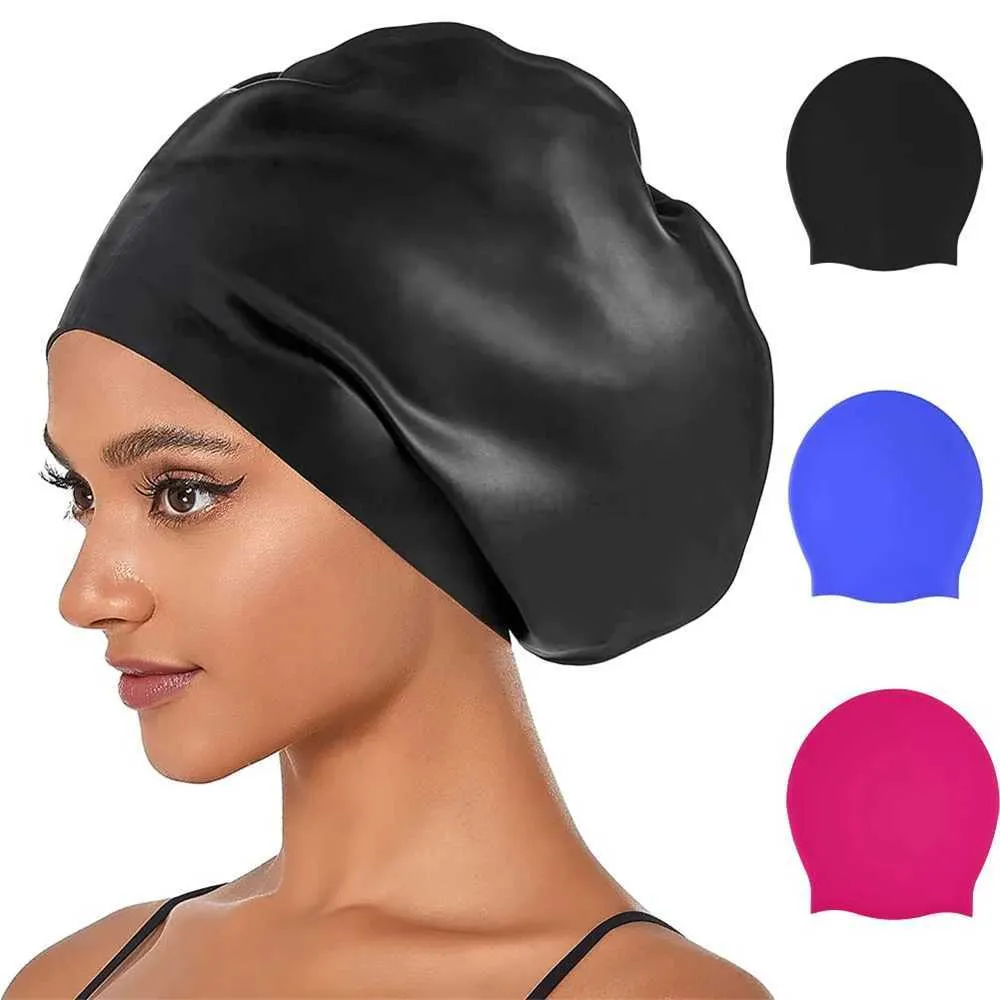 DHgate.com:Silicone Extra Large Swim Cap for Long Hair, Braid-friendly ...