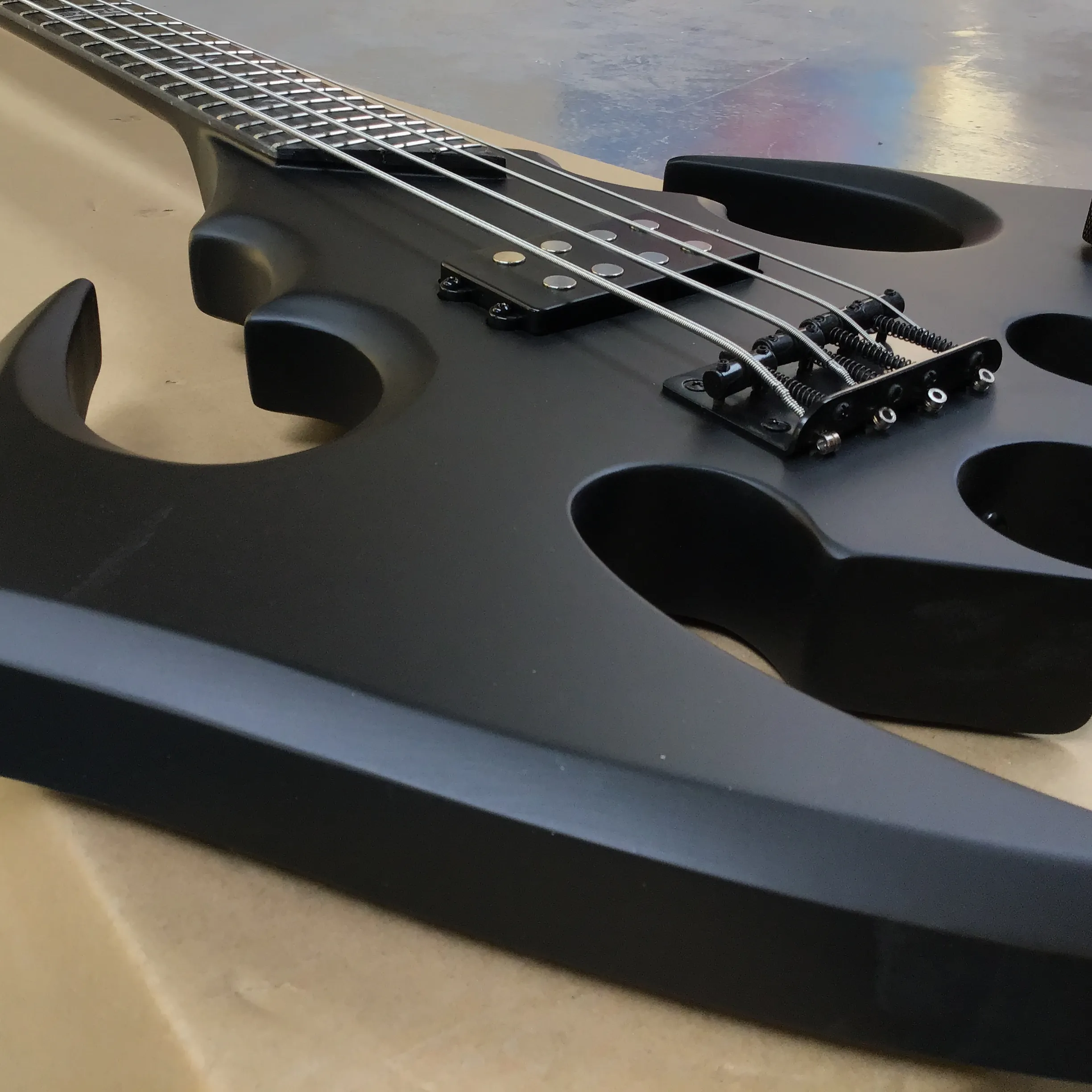 Irregular Bat Shape 4 String Electric Bass Guitar With Black Hardware ...