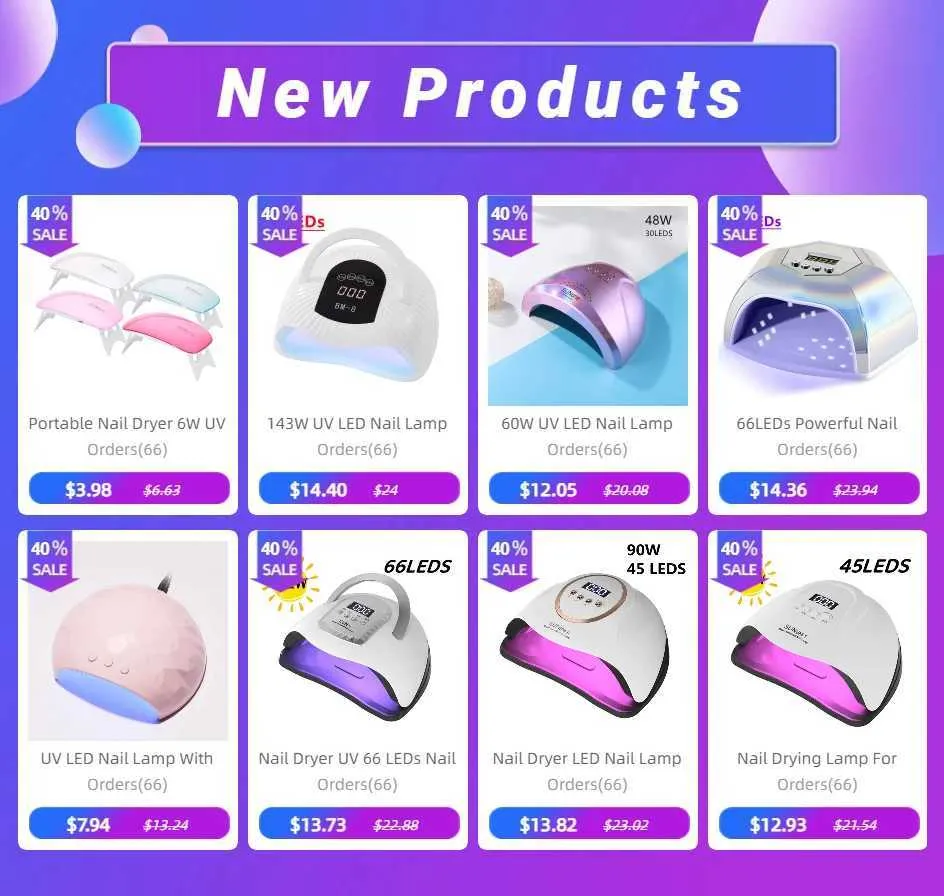 High-Power 66 LED Nail Dryer with LCD Touch, UV Light Nail Polish Dryer ...