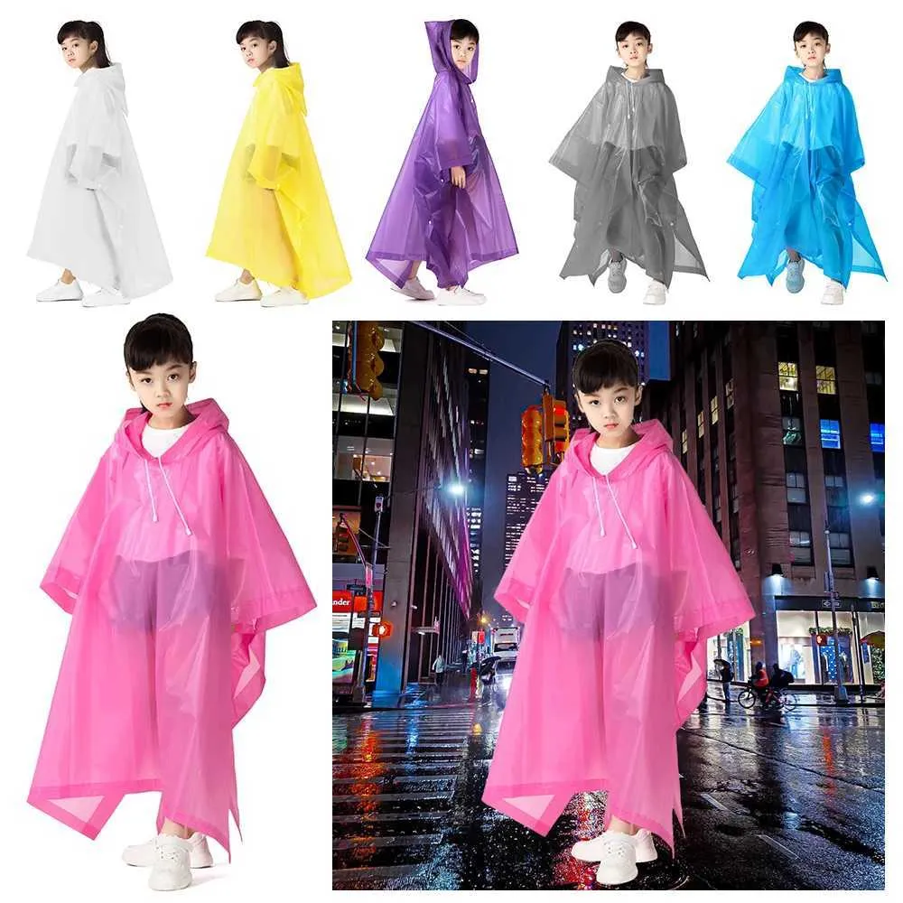 Reusable Rain Poncho - Thick EVA Waterproof Raincoat for Adults, Kids ...