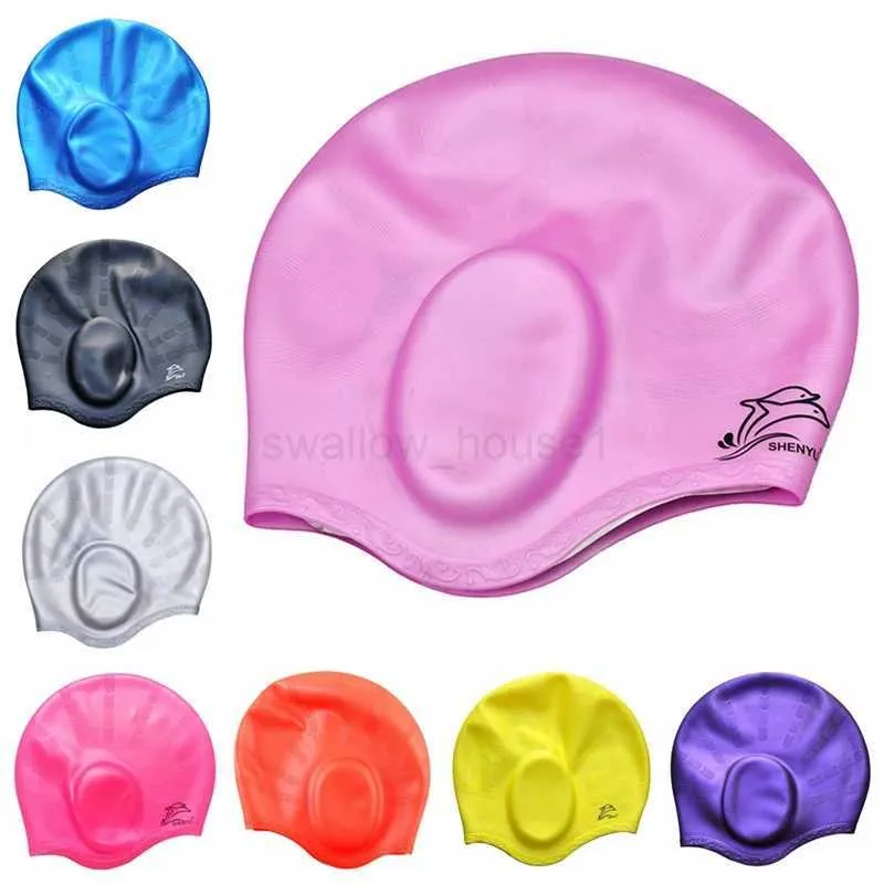 DHgate.com:2024Comfortable Silicone Swimming Cap, Waterproof Ear ...