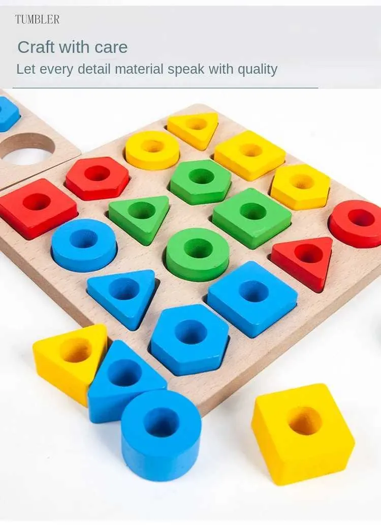 DIY Children Geometric Shape Color Matching 3D Puzzle... From Early ...