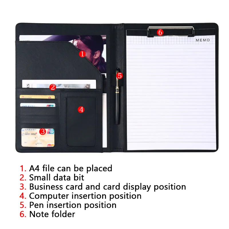Premium A4 Leather Document Folder - Multifunctional Organizer ...