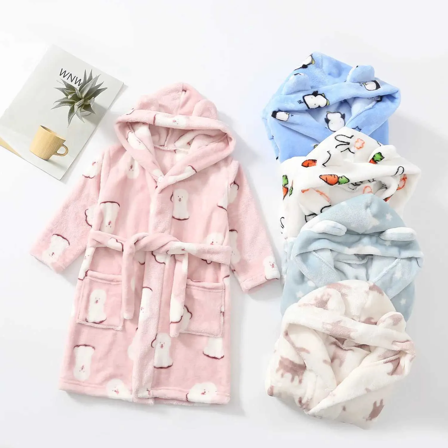 Flannel Hooded Pajamas: Kids' Soft Spring-Autumn Sleepwear from Dhgate ...