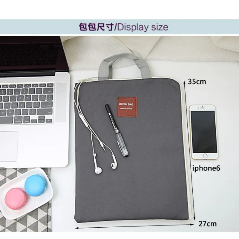 Canvas A4 File Folder Large Business Canvas Briefcase Laptop Bag For ...