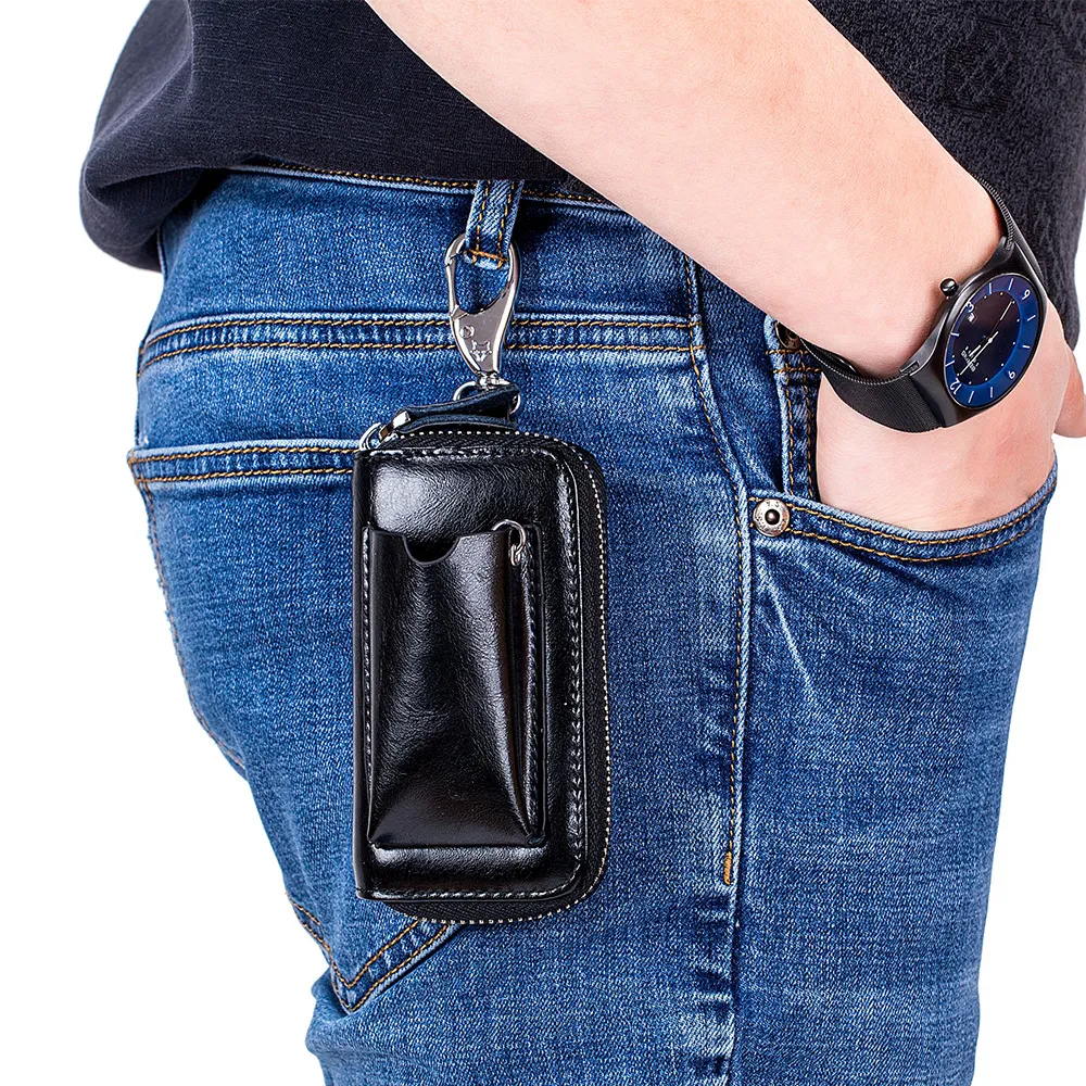 Cowhide Leather Key Wallet | Multifunction Zippered Keychain Case Holder from Dhgate Key Wallets ...