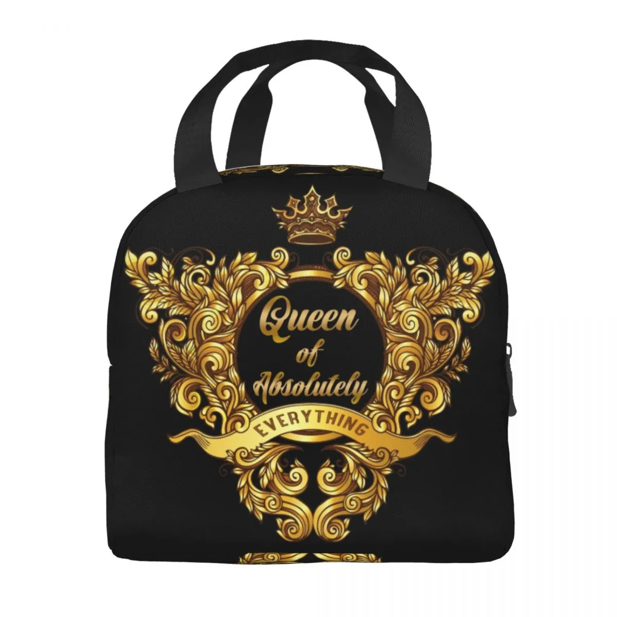 Queen Of Absolutely Gold Floral Baroque Lunch Box For Women Cooler ...