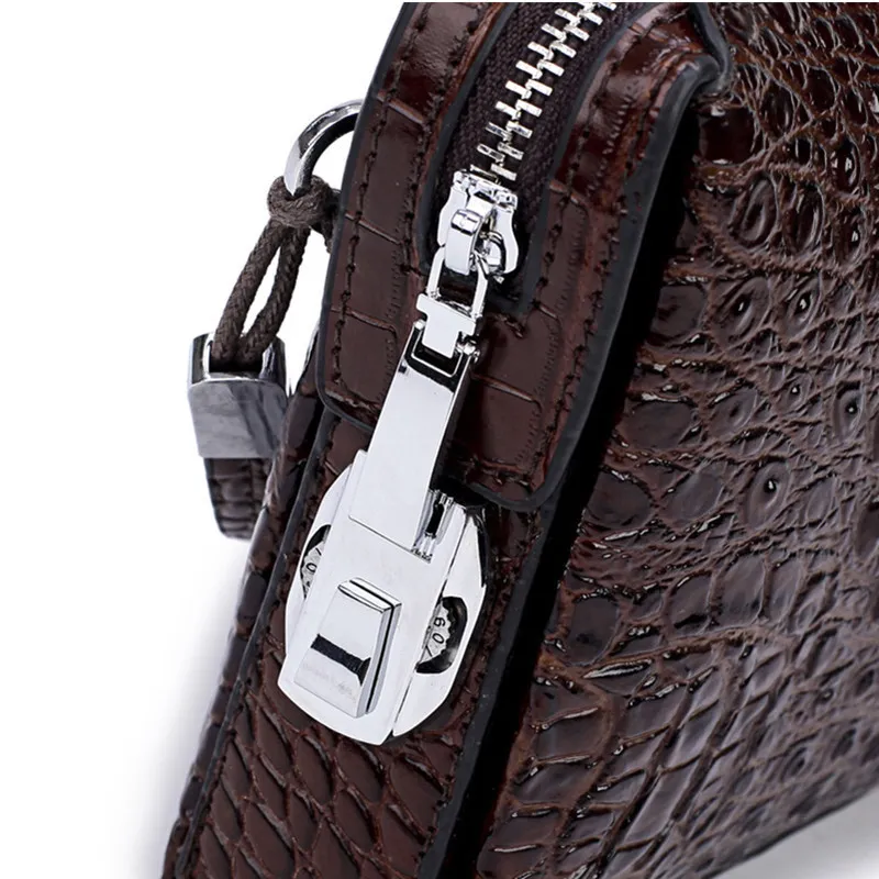 Password Lock Mens Genuine Leather Handbag Anti Theft Clutch Bag For ...