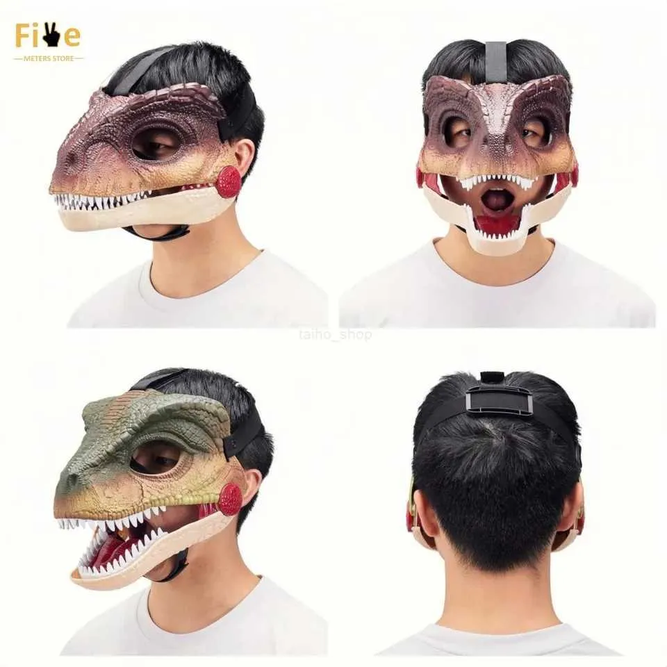 Funny Dinosaur Face Mask with Movable Jaw for Halloween Party Cosplay ...