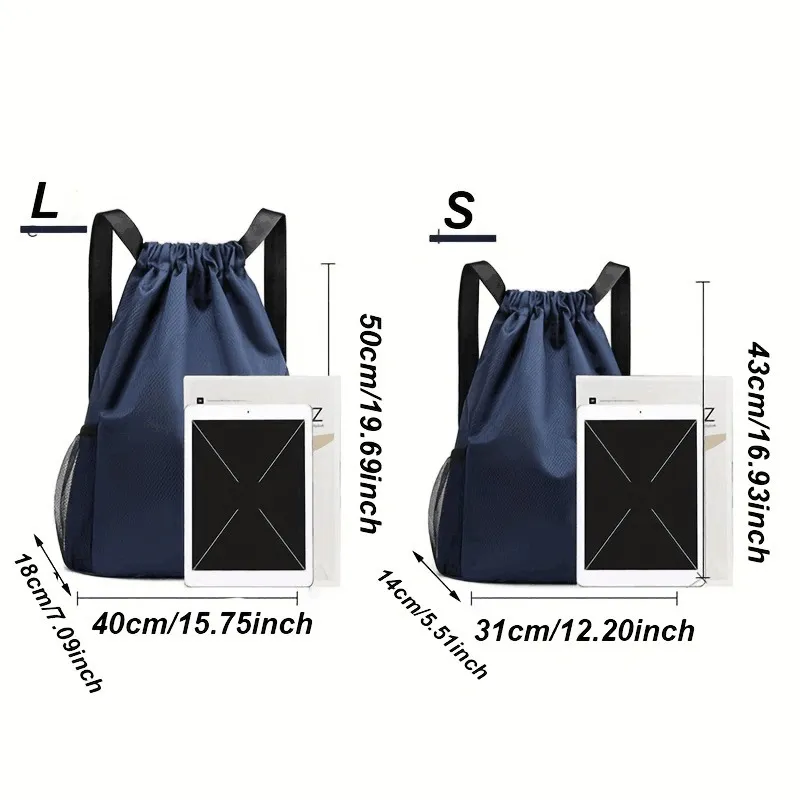 Waterproof Nylon Drawstring Backpack | Large Capacity Sports & Travel ...