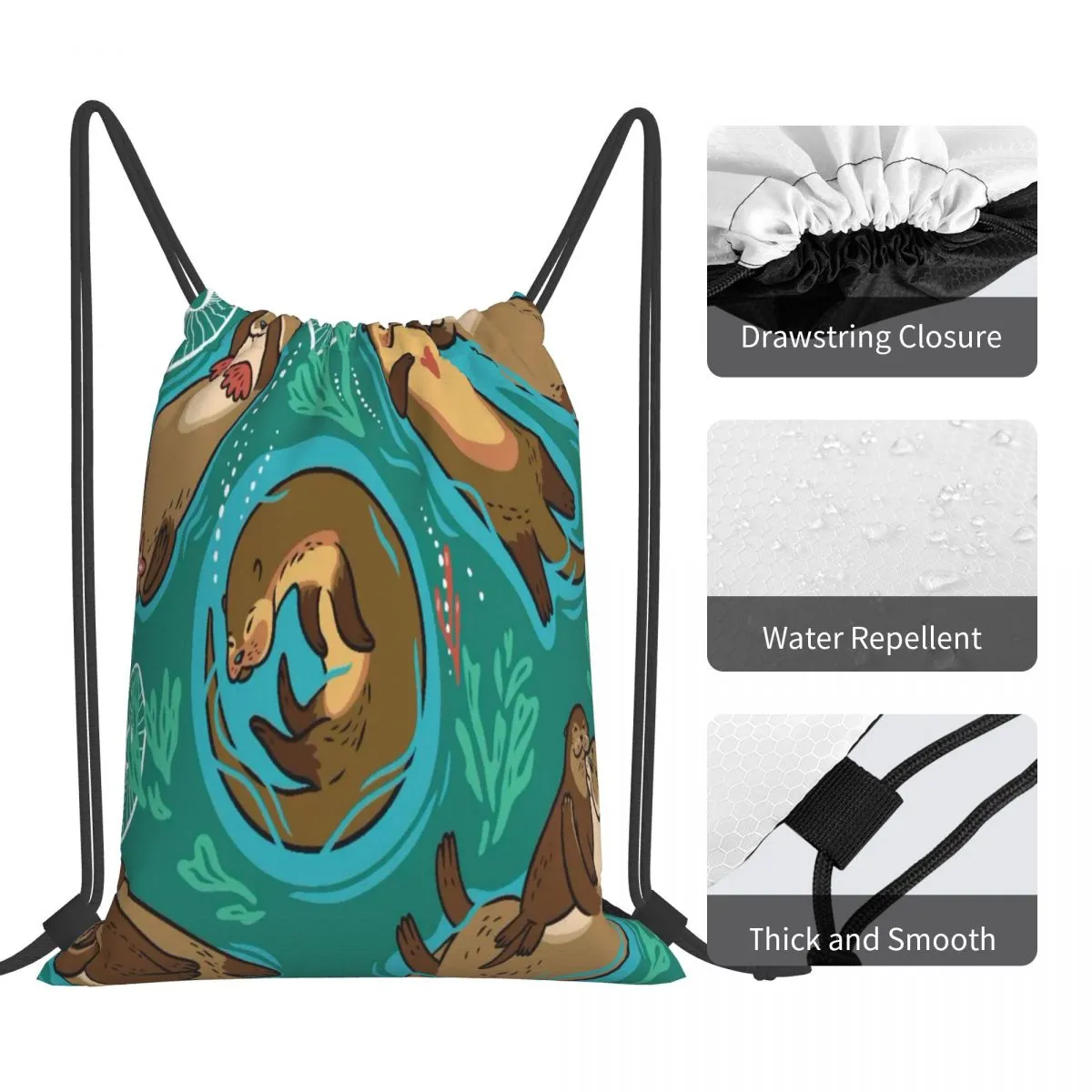 Cartoon Animals Drawstring Backpack: Versatile Outdoor Camping Bag ...