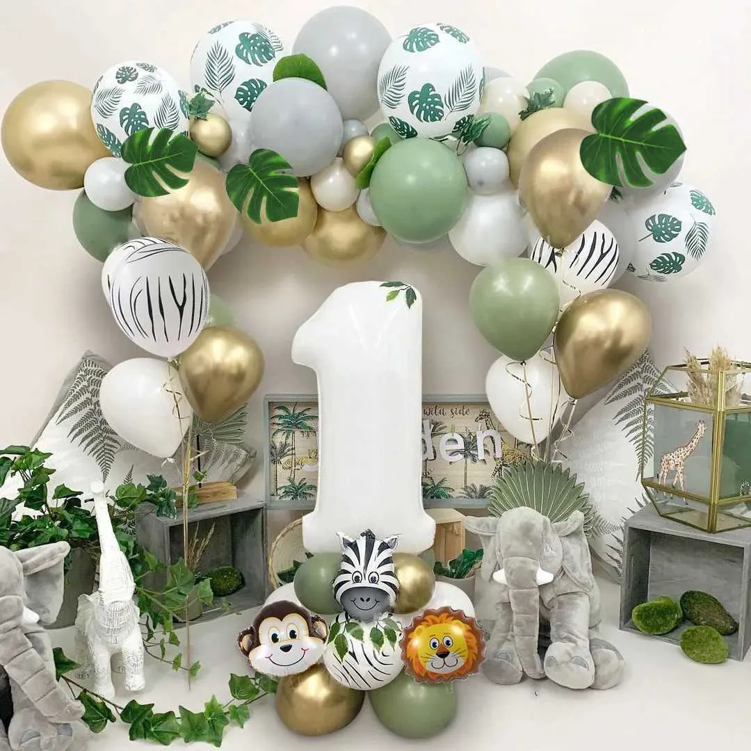 Jungle Theme Party Decorations Balloon Set - Safari Animals Foil ...