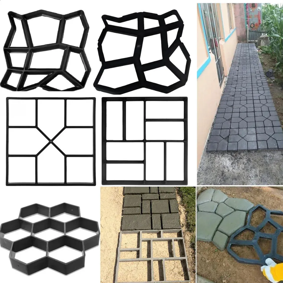 Durable DIY Cement Brick Stone Path Maker Mold for Garden Pavement ...
