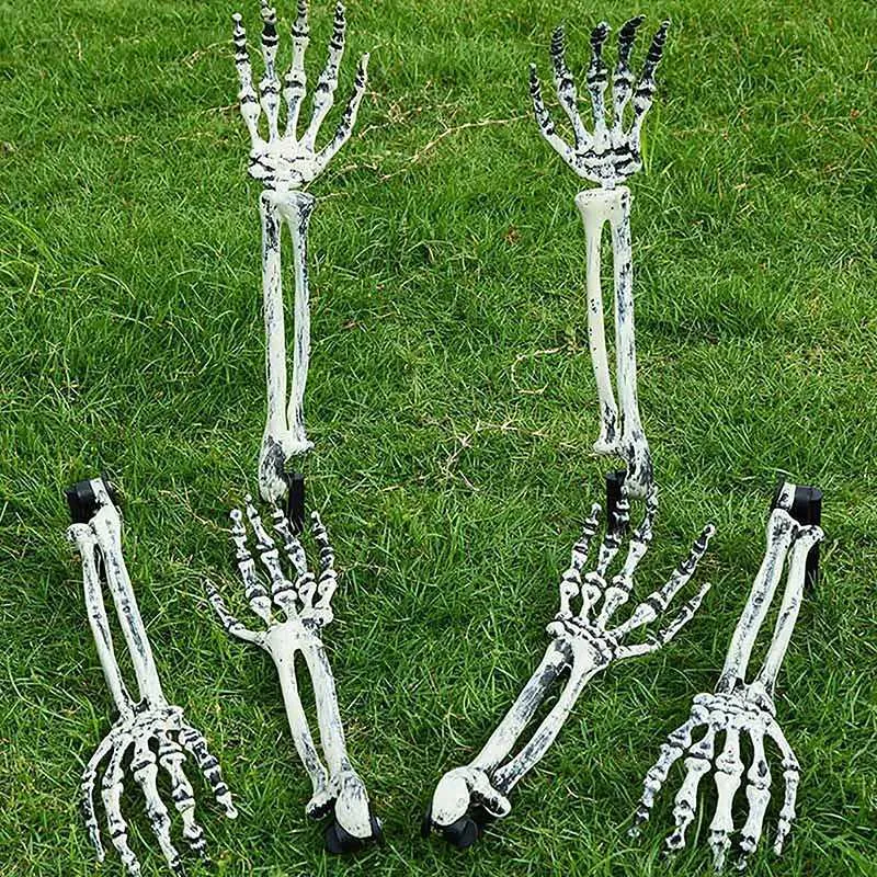 Creepy Halloween Props: Realistic Plastic Skeleton Hands Life Size Fake ...