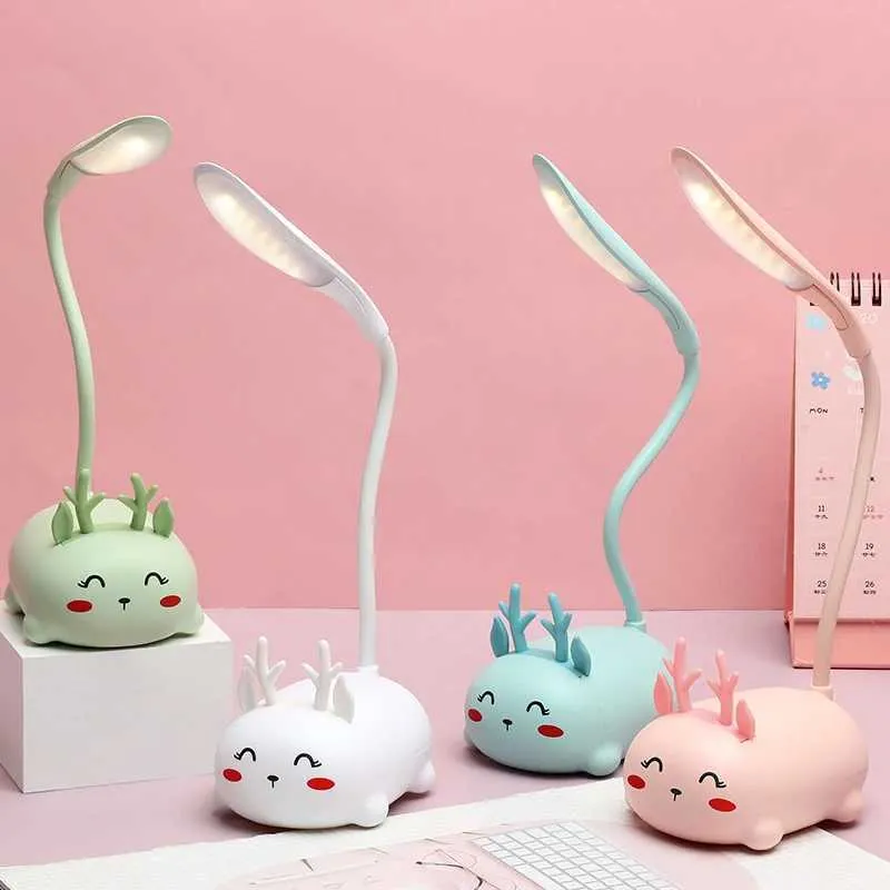 Cute Cartoon USB LED Cute Desk Lamp With Charging, Eye Protection, And ...