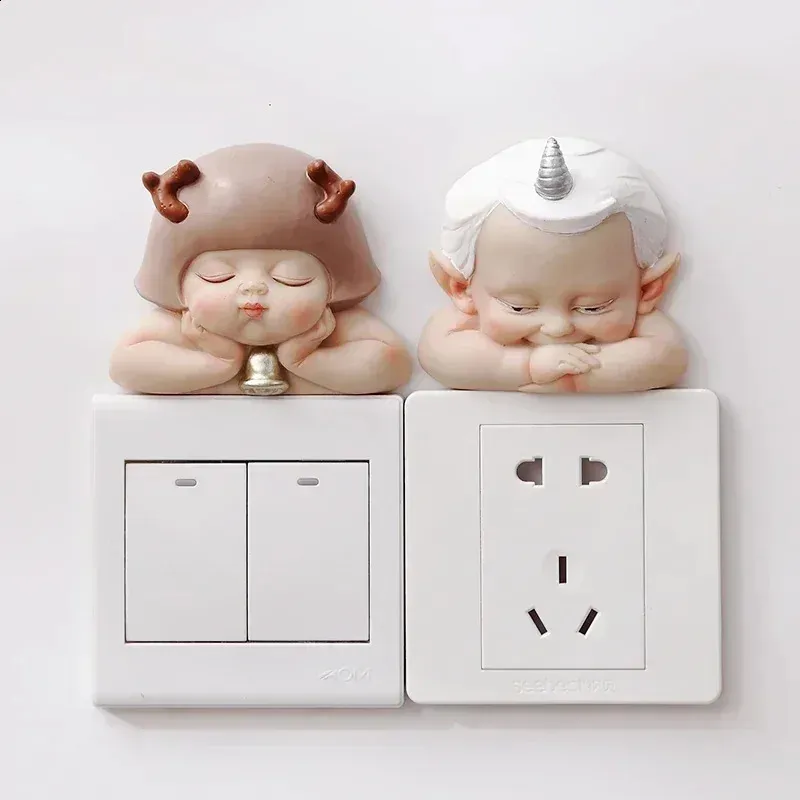 European Style Resin Socket Cover Protective Cartoon Switch Sticker ...