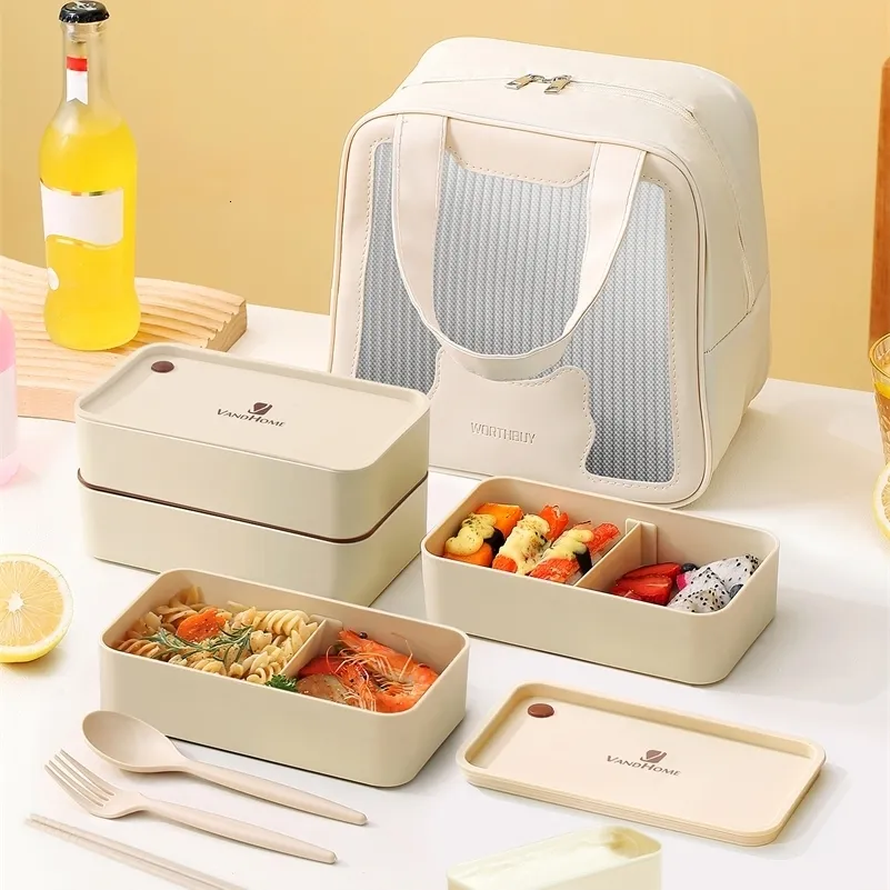 WORTHBUY Upgraded Leakproof Bento Box Set: Stainless Steel Square Lunch ...