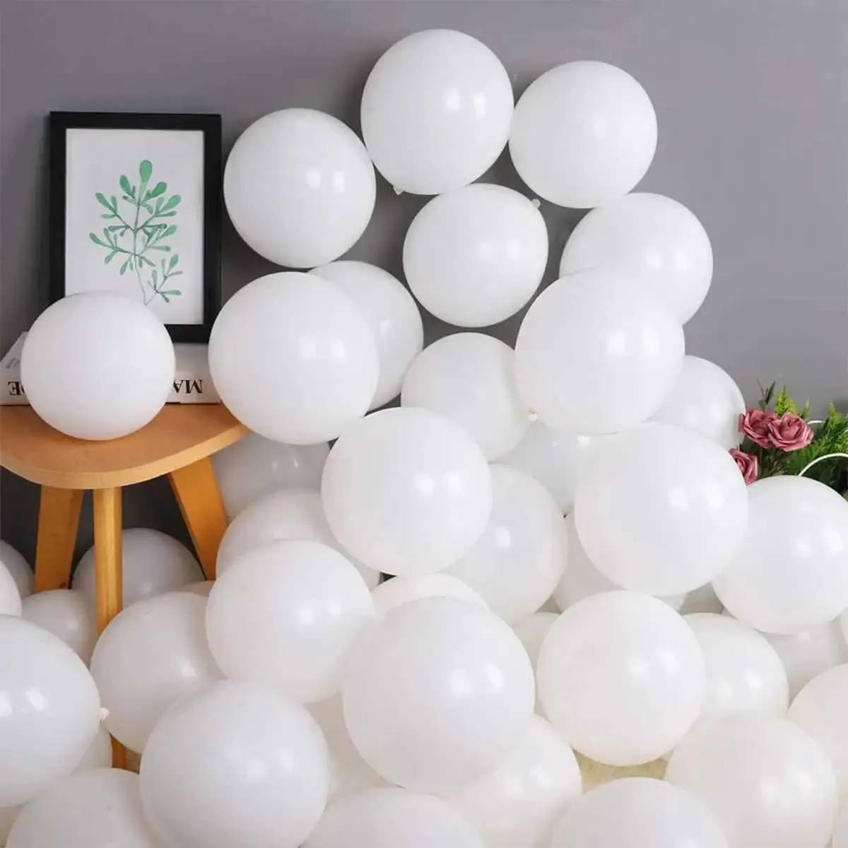 White Latex Balloons - 5/10/12/18/36 Inch - Party Decorations for Baby ...
